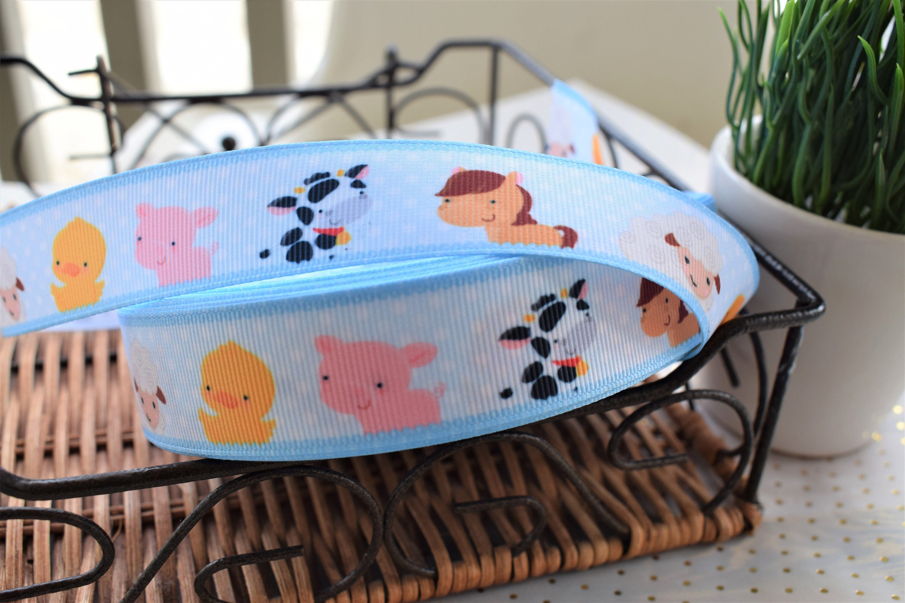 Farm Animal Ribbon Cow Sheep Chicken Ribbon Animal Farmer - Etsy