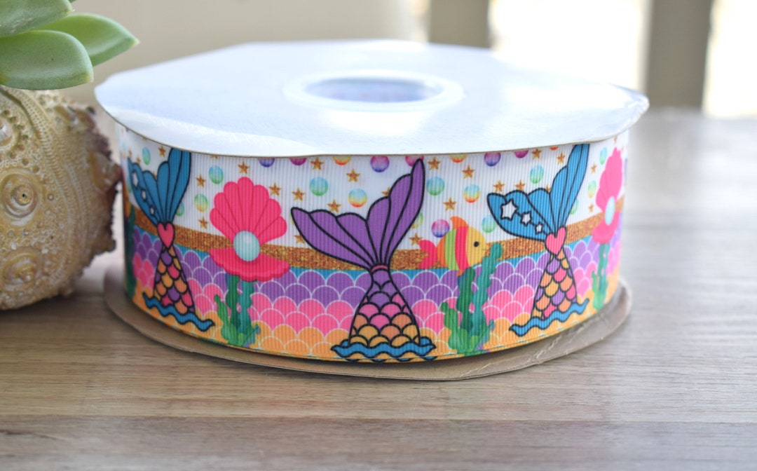 Mermaid Ribbon, Mermaid Crochet Grosgrain Ribbon, Mermaid Shower Ribbon ...