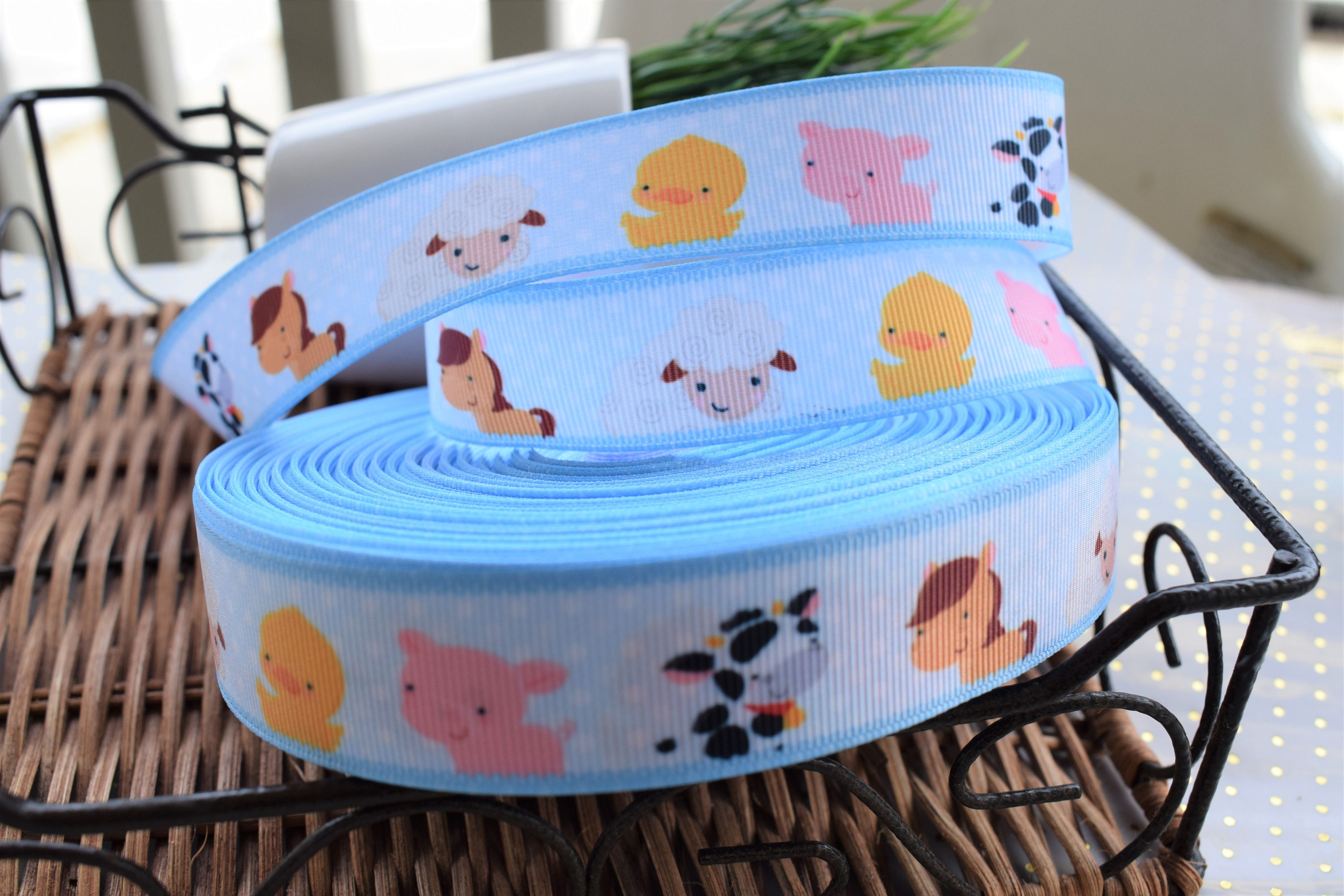 Farm Animal Ribbon Cow Sheep Chicken Ribbon Animal Farmer - Etsy