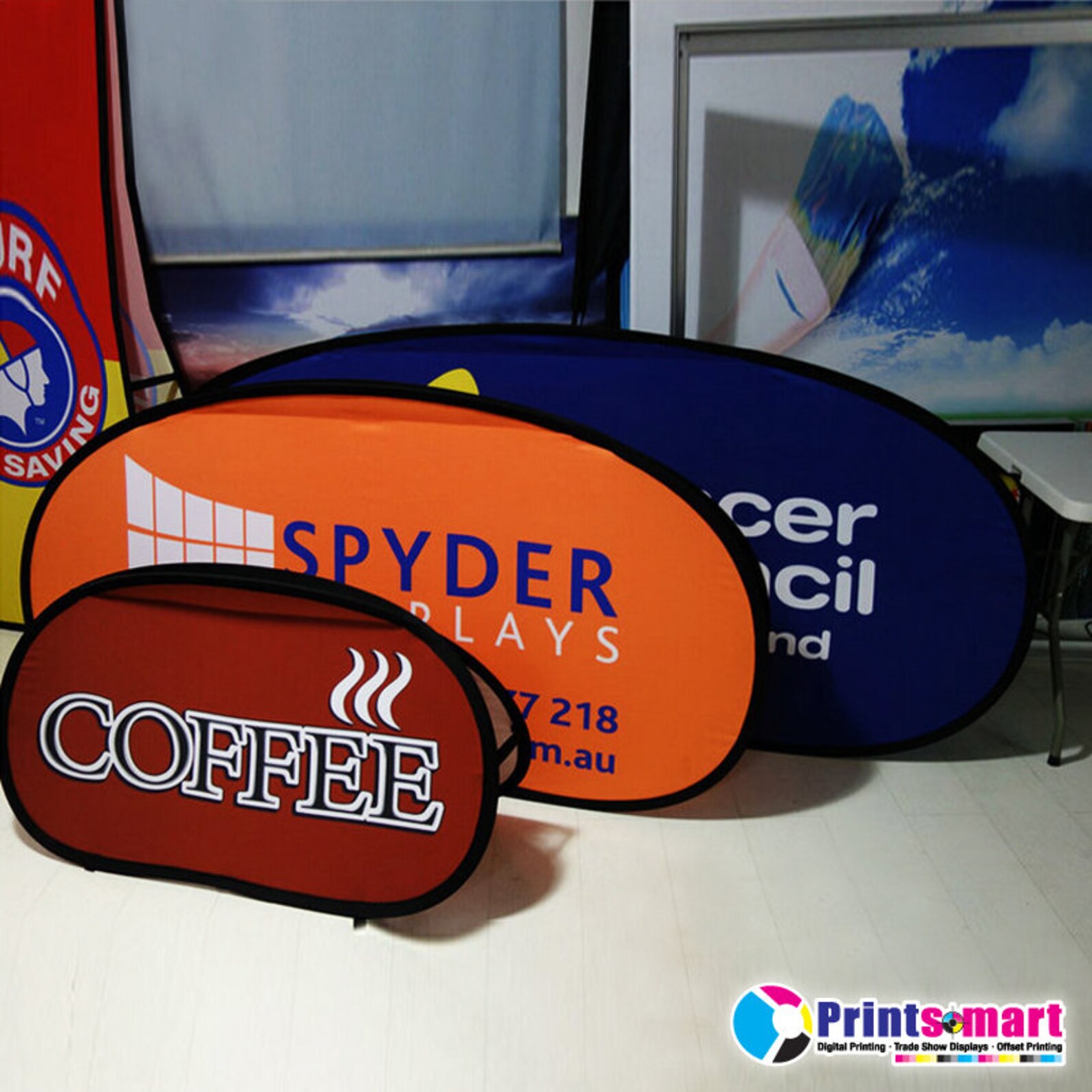Pop up A-frame Banner (bean Shape) Sports Field Banners School Banners ...
