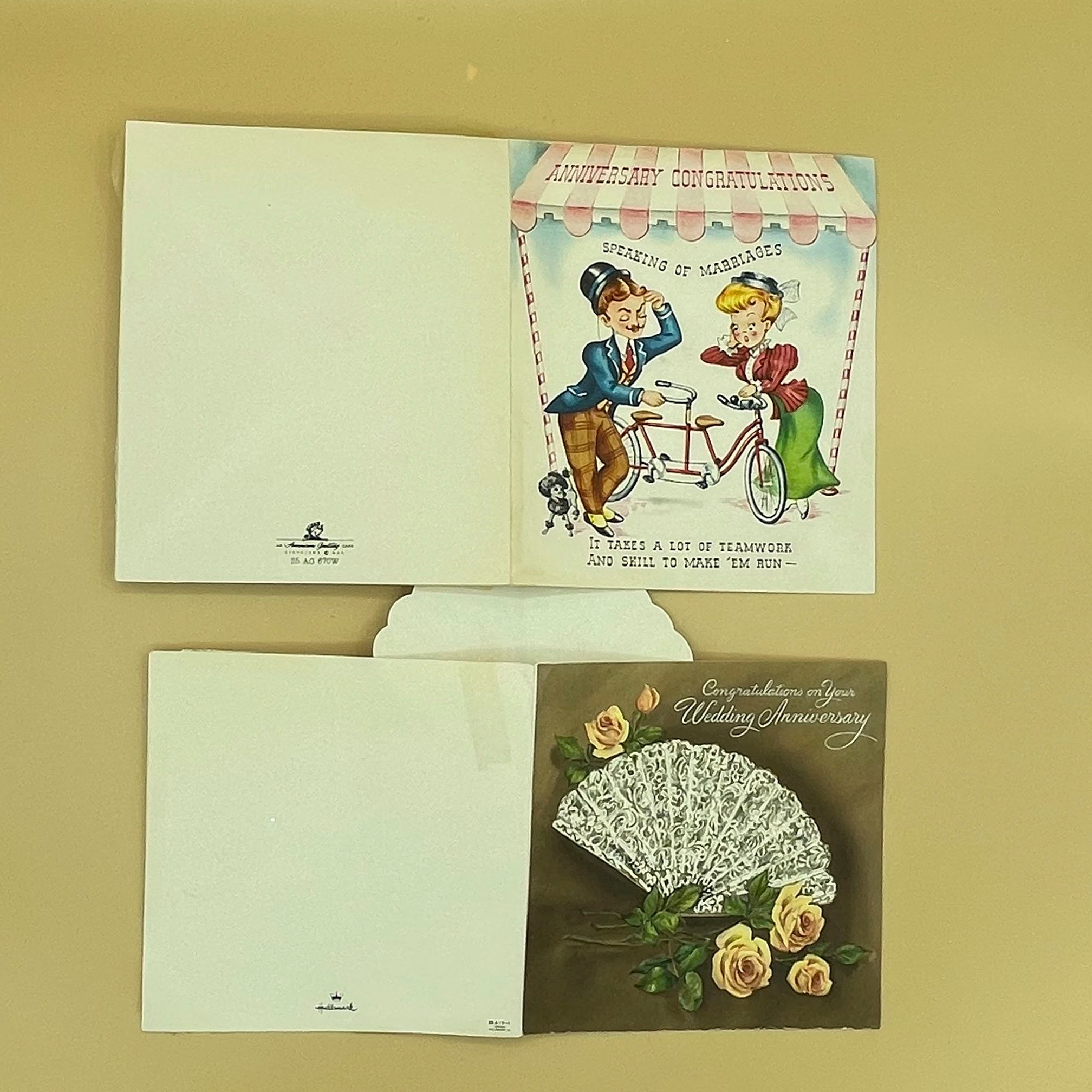 Vintage Anniversary Cards Set of 6 From 1950's Paper Ephemera, Altered ...