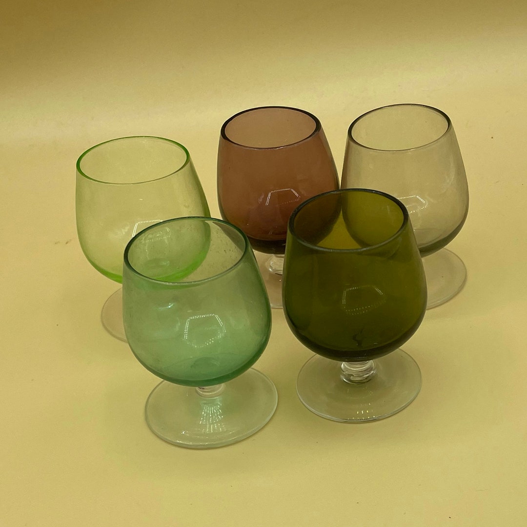 Mini Brandy Snifter Set of 5 Multi Colored - Etsy