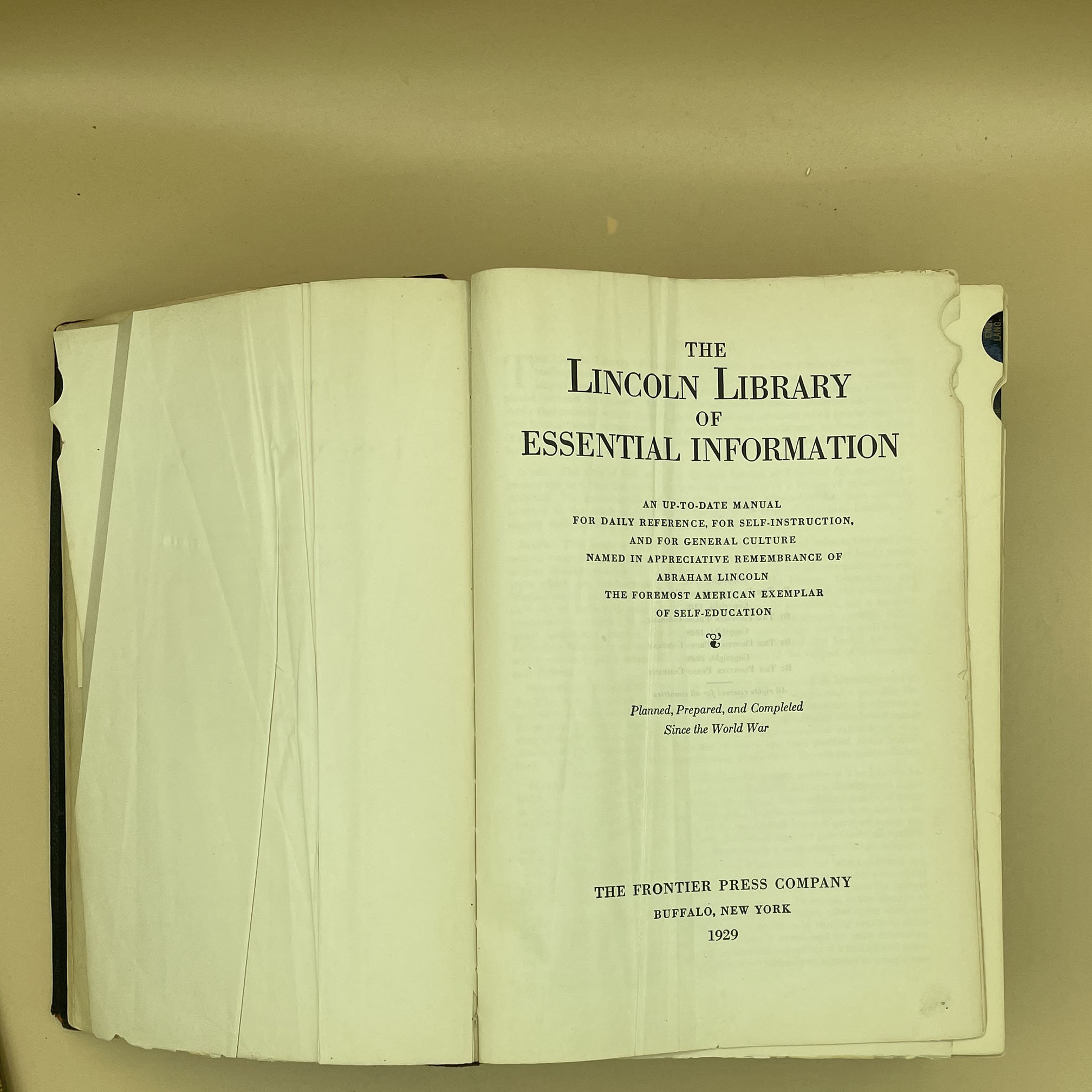 Lincoln Library of Essential Information Published 1929 Black Leather ...