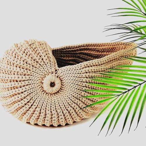 Nautilus Shell Crochet Basket Photo PDF Crochet Pattern - Etsy