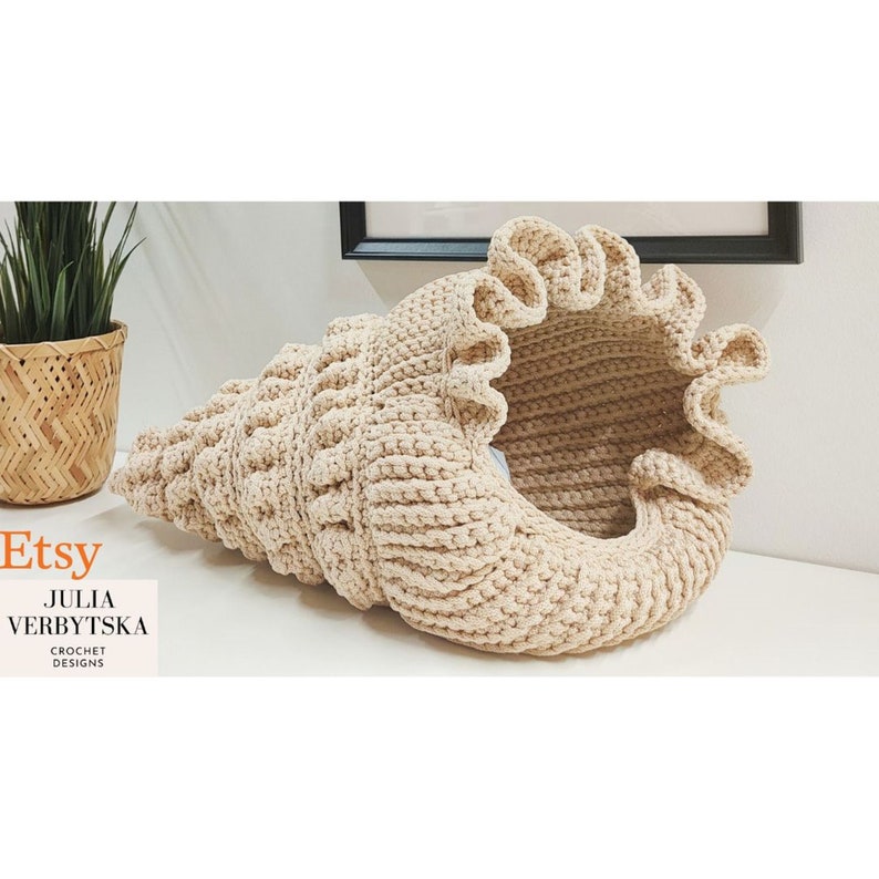 Sea Shell Crochet Basket PDF Pattern Tutorial - Etsy