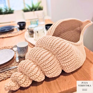 Spiral Shell Crochet Basket: Video and Photo Tutorial + Written PDF ...
