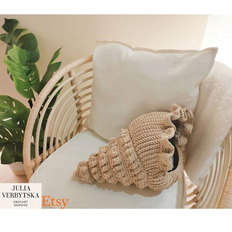 Sea Shell Crochet Basket PDF Pattern Tutorial - Etsy