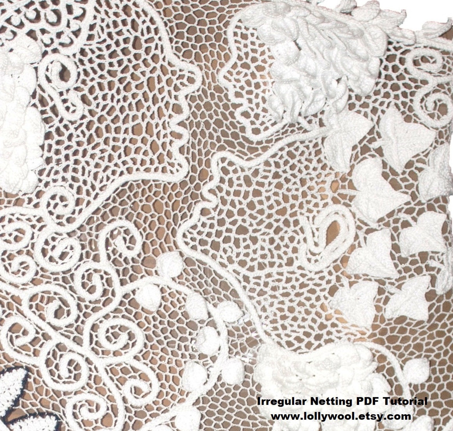Irregular Netting Crochet PDF Pattern, Craft Tutorial for Irish Crochet ...