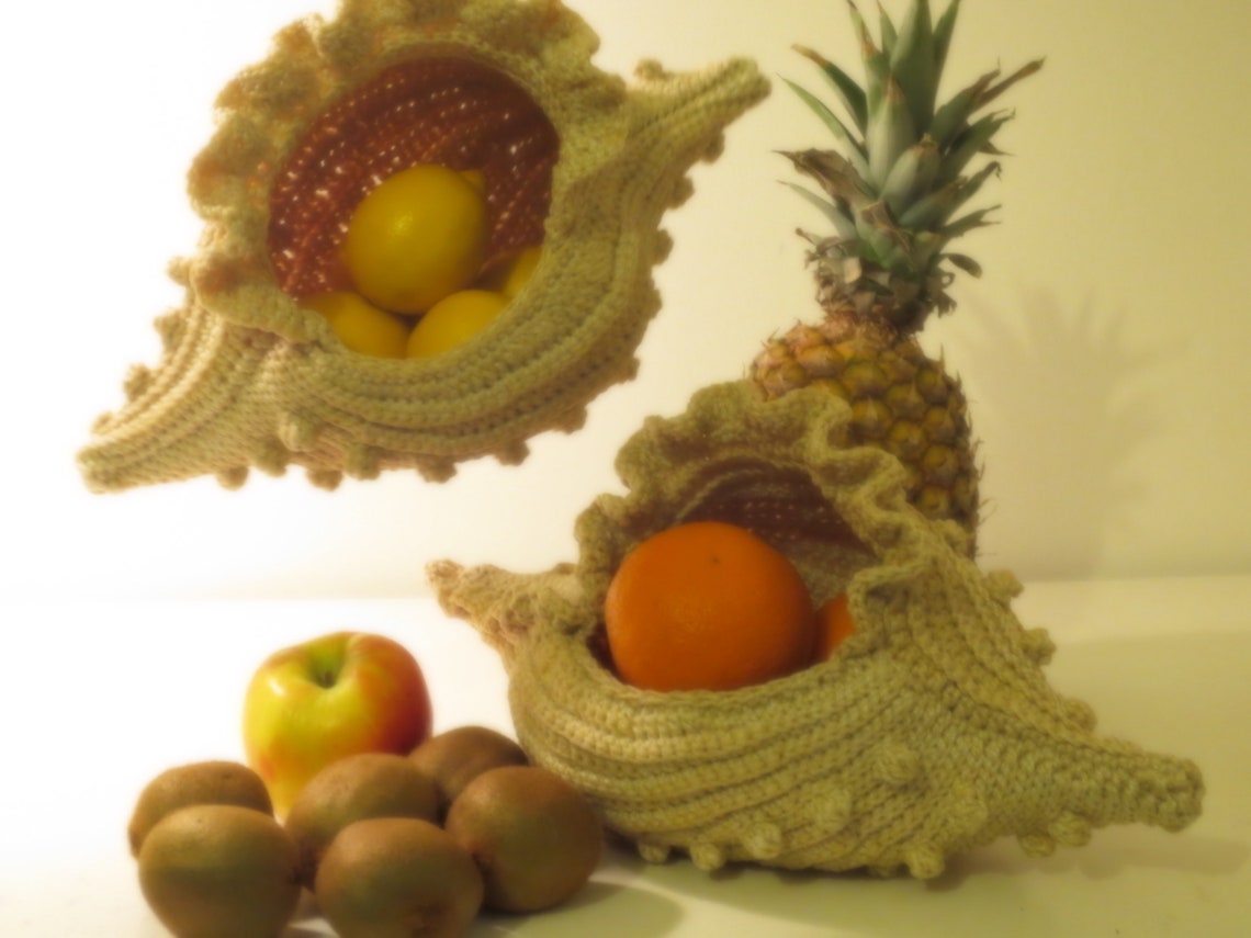 Frilled Bobble Shell Crochet Basket PDF Pattern and Tutorial | Etsy