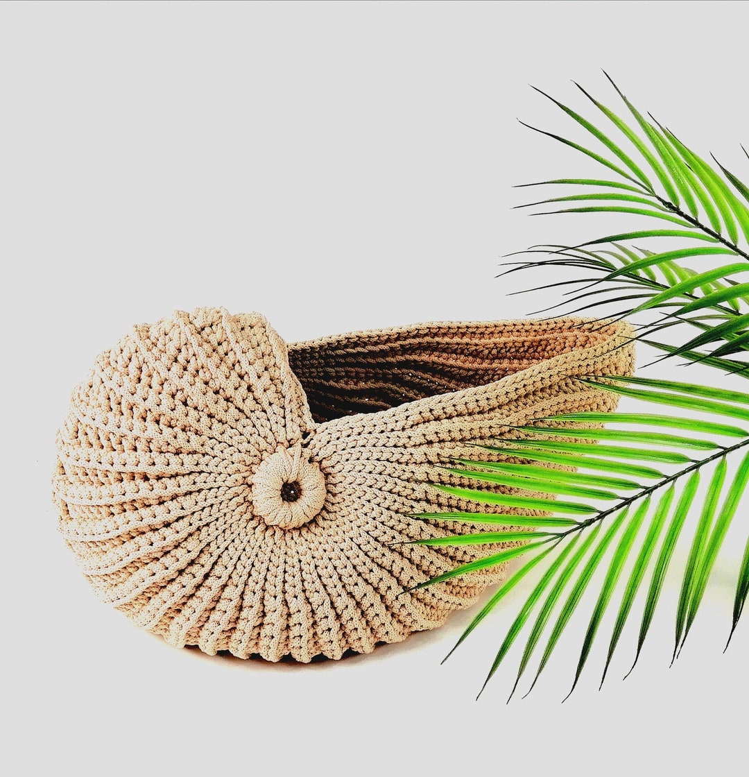 Nautilus Shell Crochet Basket Photo PDF Crochet Pattern - Etsy