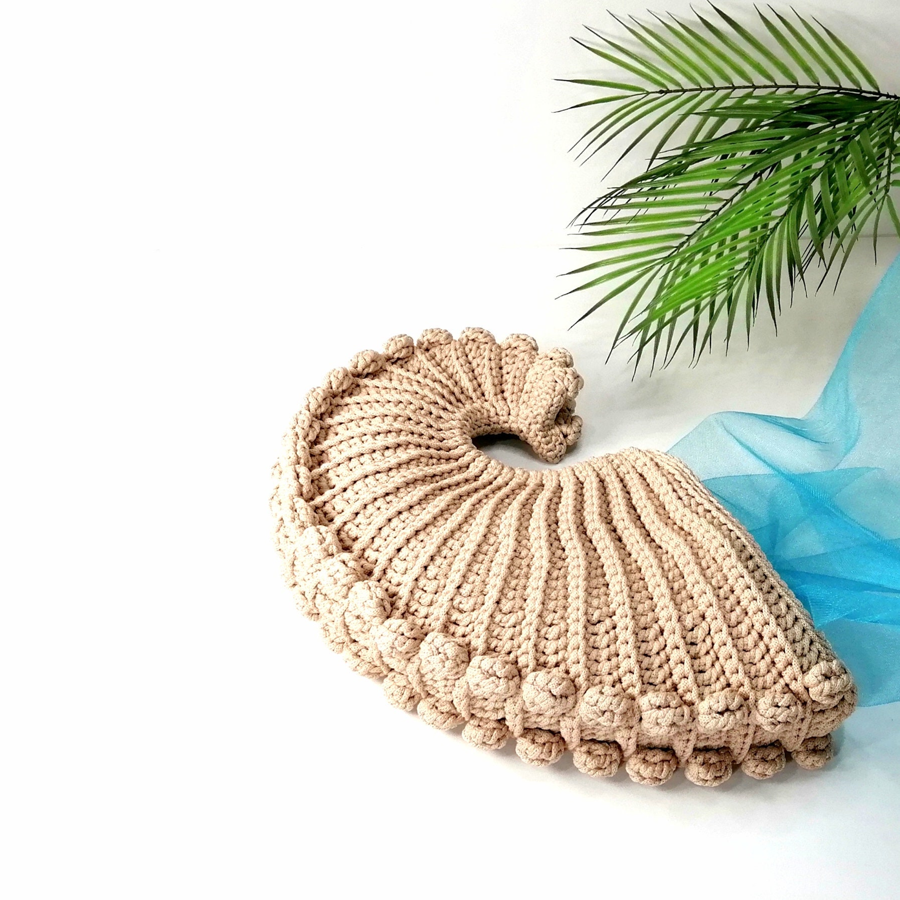 Curved Shell Crochet Basket PDF Pattern and Photo Tutorial. | Etsy