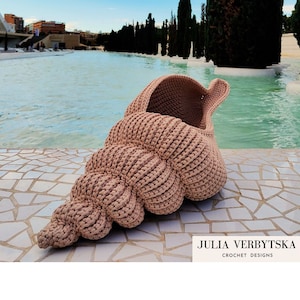 Spiral Shell Crochet Basket: Video and Photo Tutorial + Written PDF ...