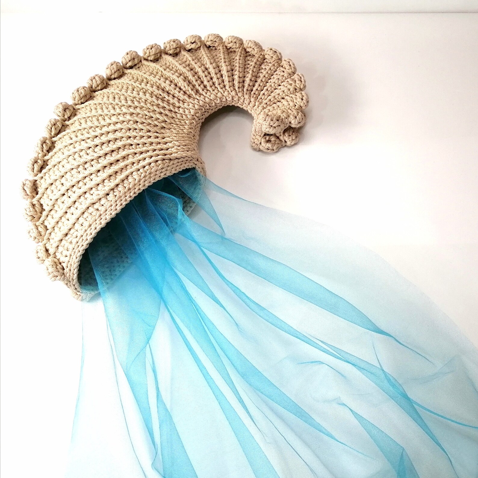 Curved Shell Crochet Basket PDF Pattern and Photo Tutorial. | Etsy