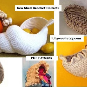 Choose ANY 3 Patterns to Make Sea Shell Crochet Basket, Interesting ...