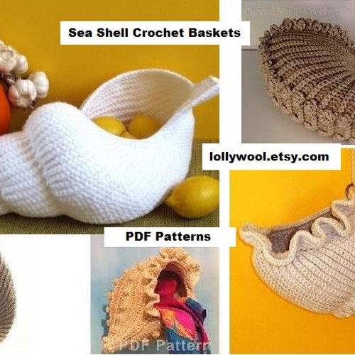 Choose ANY 3 Patterns to Make Sea Shell Crochet Basket - Etsy