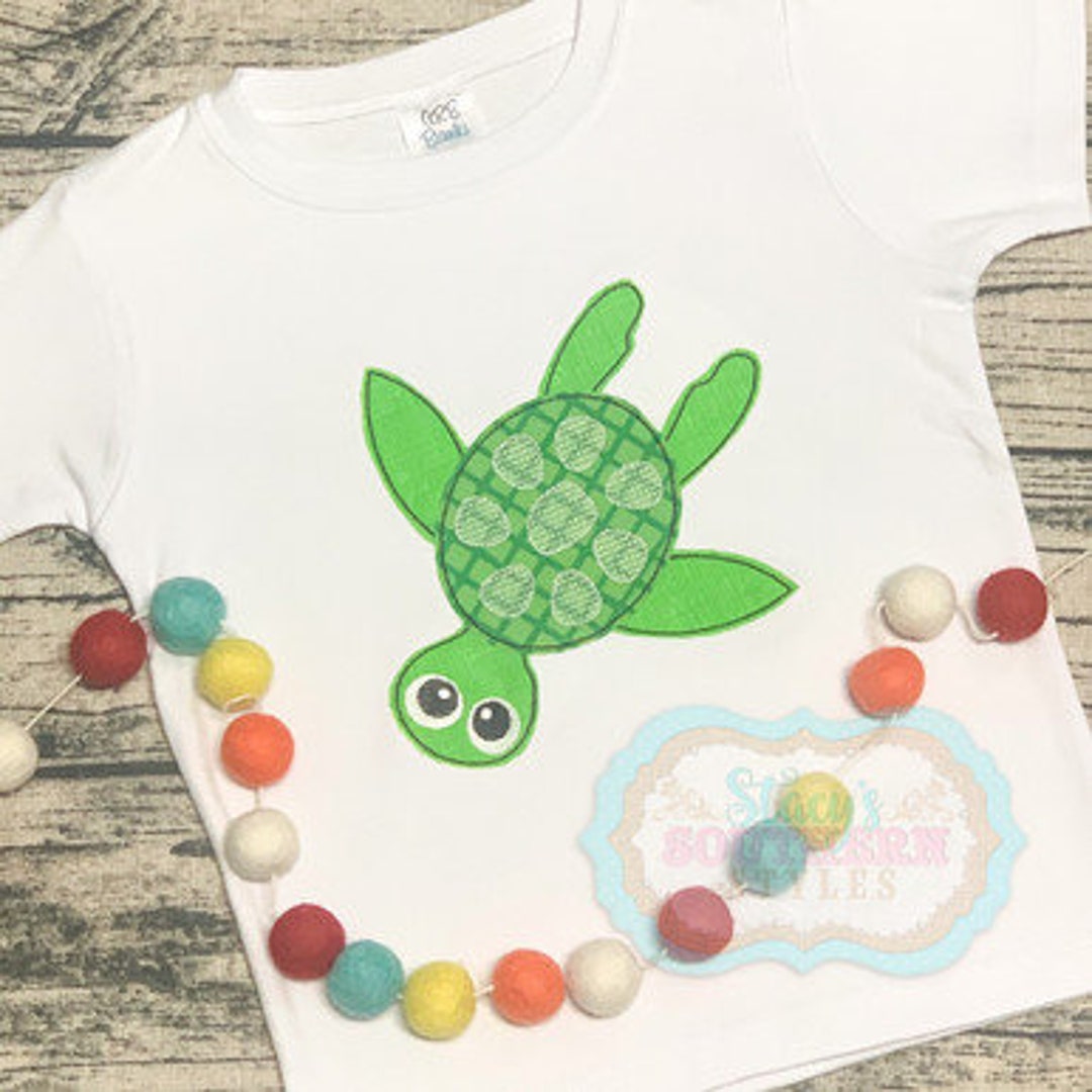 Sea Turtle Appliqued Shirt, Sea Turtle Birthday Shirt, Sea Turtle ...