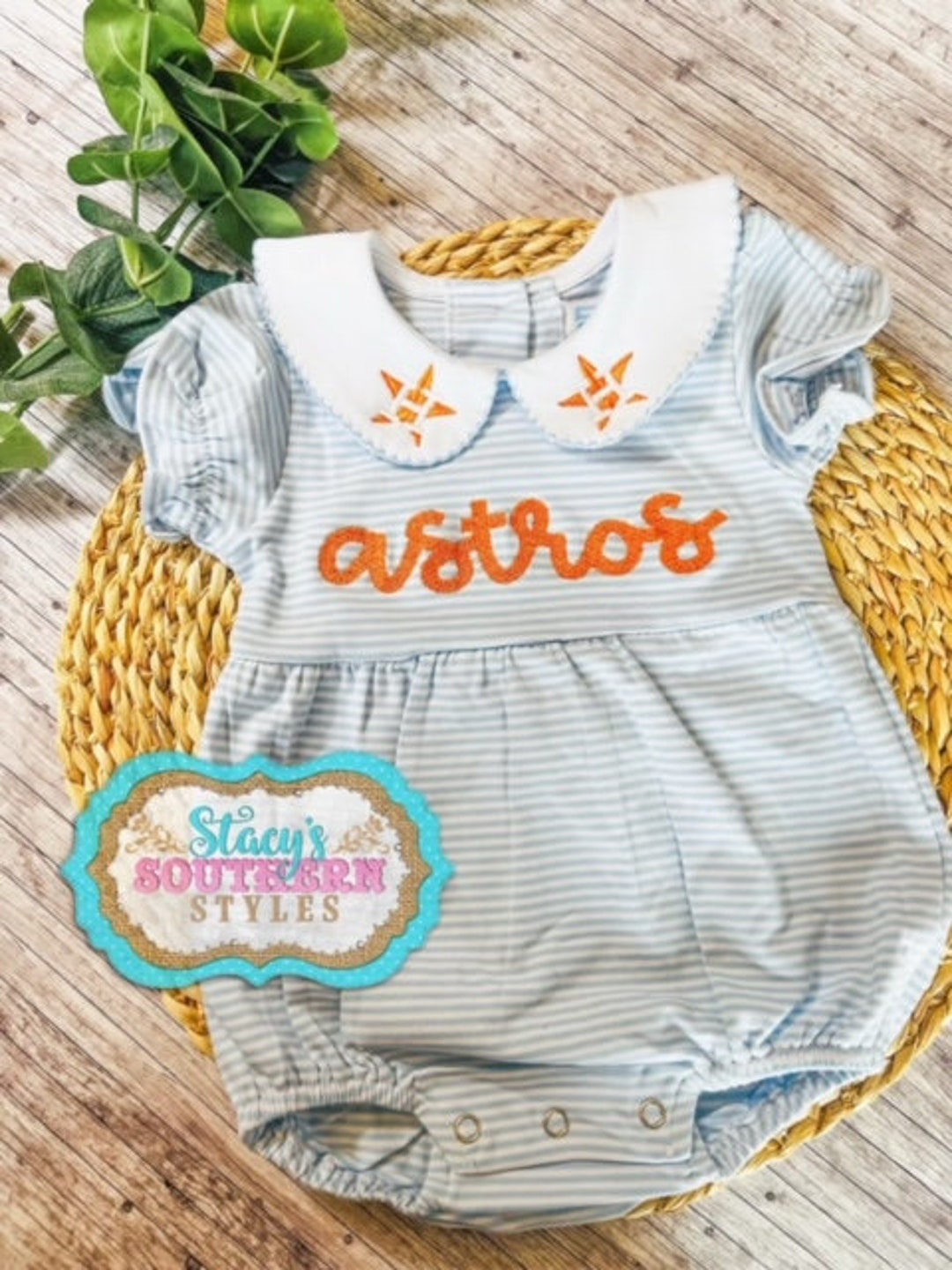 Houston Astros Baby Girl Romper, Baseball Fan Romper, Houston Astros ...