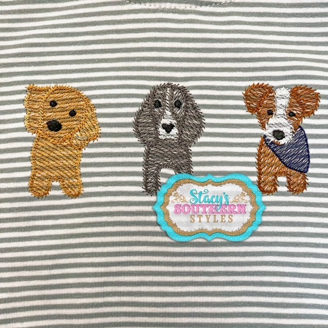 Cute Dog Baby Romper, Dog Lover Baby Outfit, Embroidered Dogs Baby ...