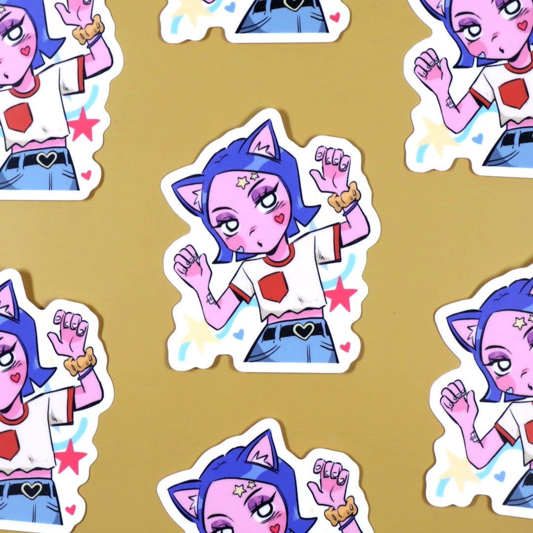 Mew Cat Cat Girl Sticker - Etsy