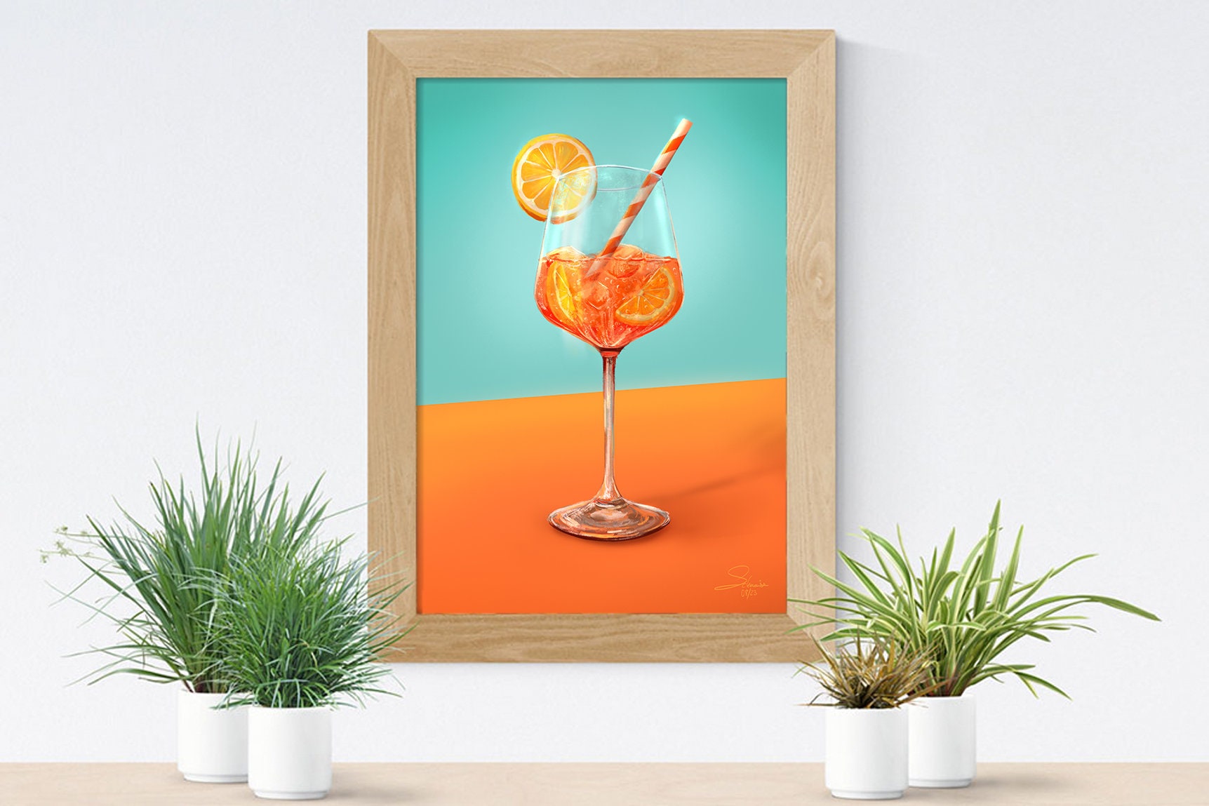 Bar Cart Aperol Spritz Art Print | Cocktail Art Poster | Mixology Gift ...