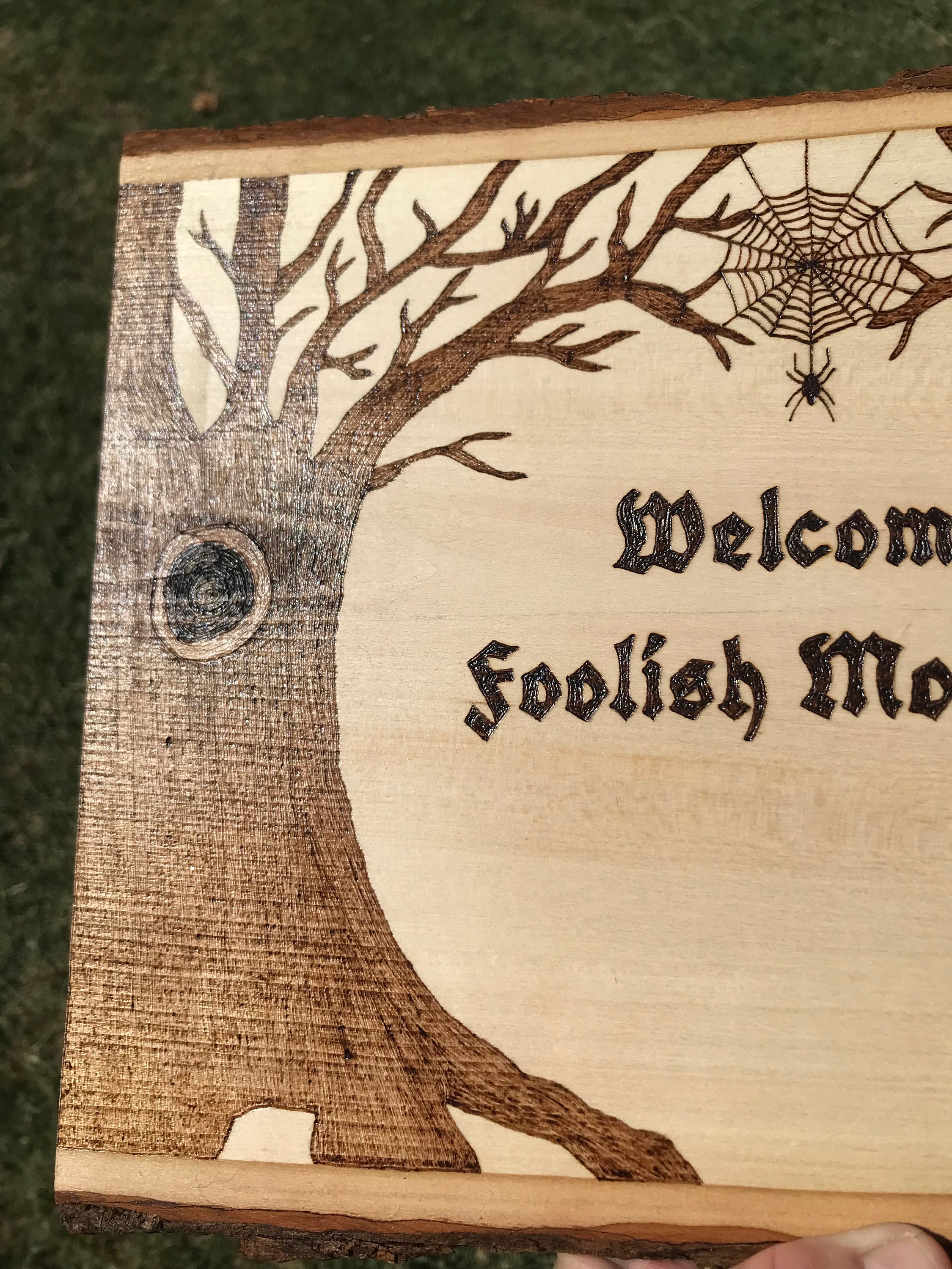 Welcome Foolish Mortals Wood Wall Art - Etsy