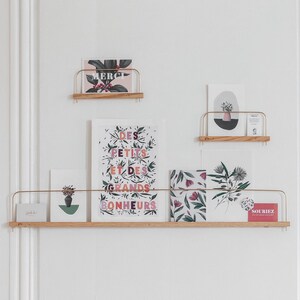 Photo Polaroid & Postcard Shelf in Solid Chestnut Wood and - Etsy