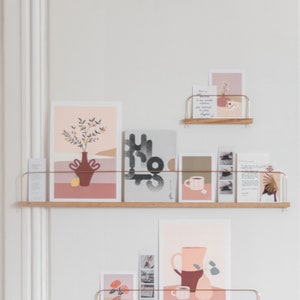 Photo Polaroid & Postcard Shelf in Solid Chestnut Wood and - Etsy