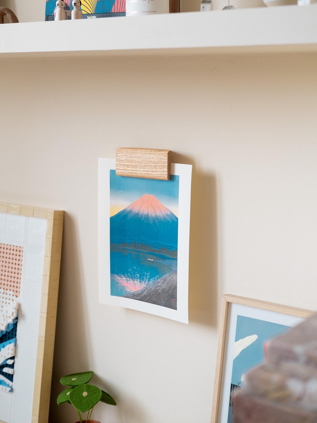 10 Cm Solid Wood Poster Hanger – No Drilling Required (adhesive ...