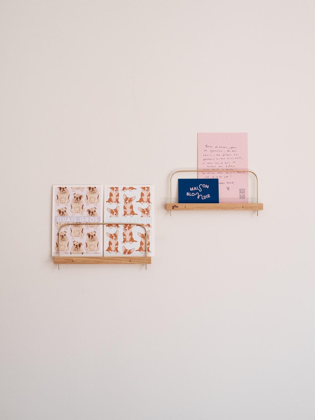 Photo, Polaroid & Postcard Shelfs (pair - 20cm) in Solid Chestnut Wood ...