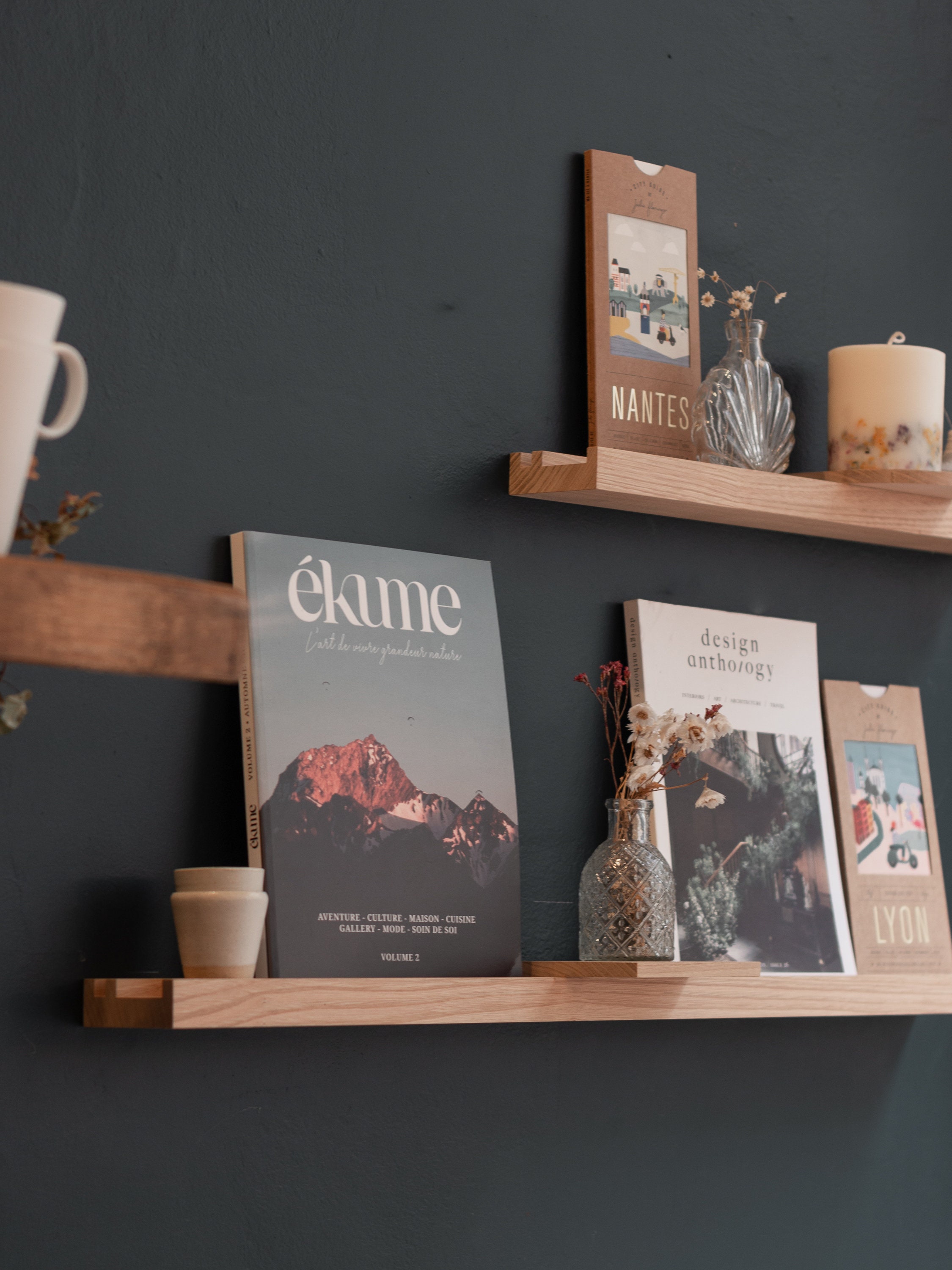 Shelf in Solid Chestnut Wood Méga-poses 50 Cm. Handmade in | Etsy