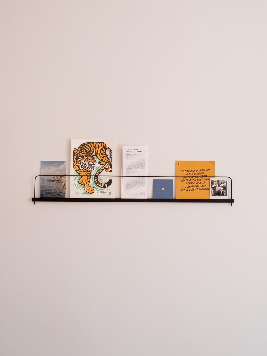 Photo, Polaroid & Postcard Shelfs (80cm) in Tinted Chestnut and Black ...
