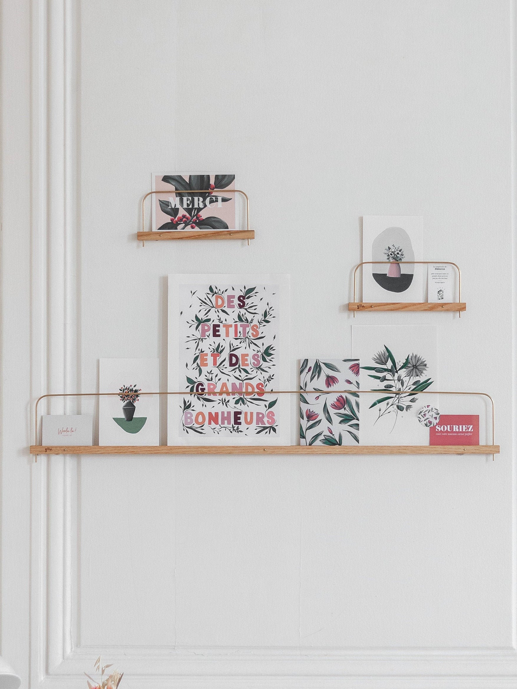 Photo Polaroid & Postcard Shelf in Solid Chestnut Wood and - Etsy UK