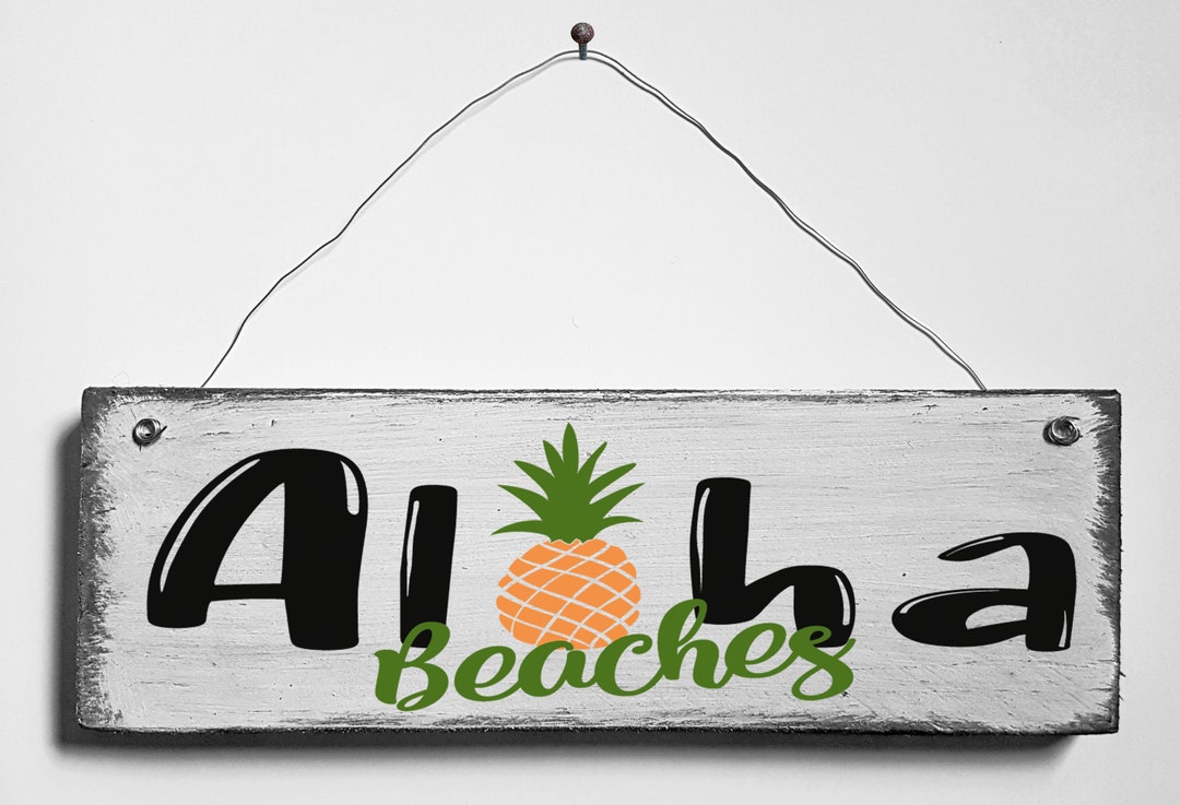 Aloha Beaches Decoration Door Sign Retro Shabby Style Handmade - Etsy