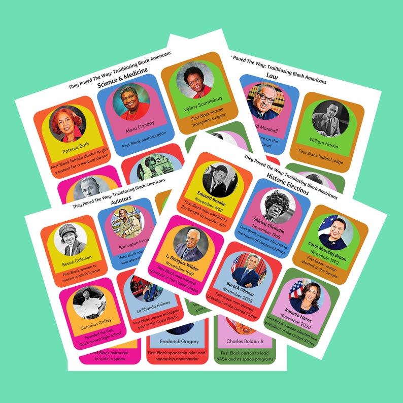 Famous African Americans Printable, Bulletin Board Printable, Black ...