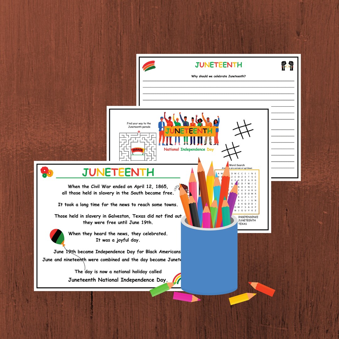 Juneteenth Printable, Juneteenth Facts, Kid Placemat With Activities ...