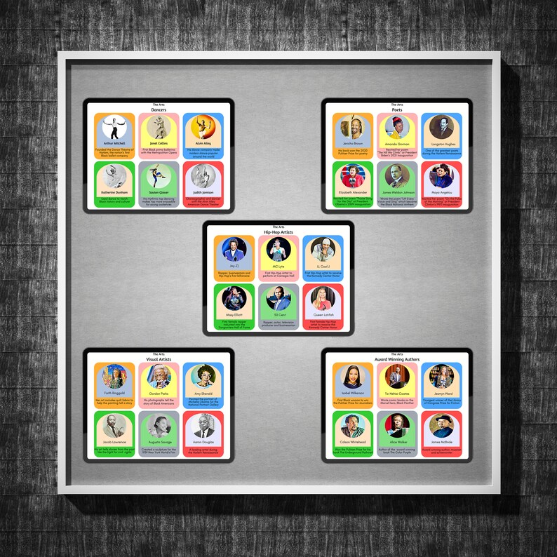 Printable Black History Cards, African Americans in the Arts, Black ...