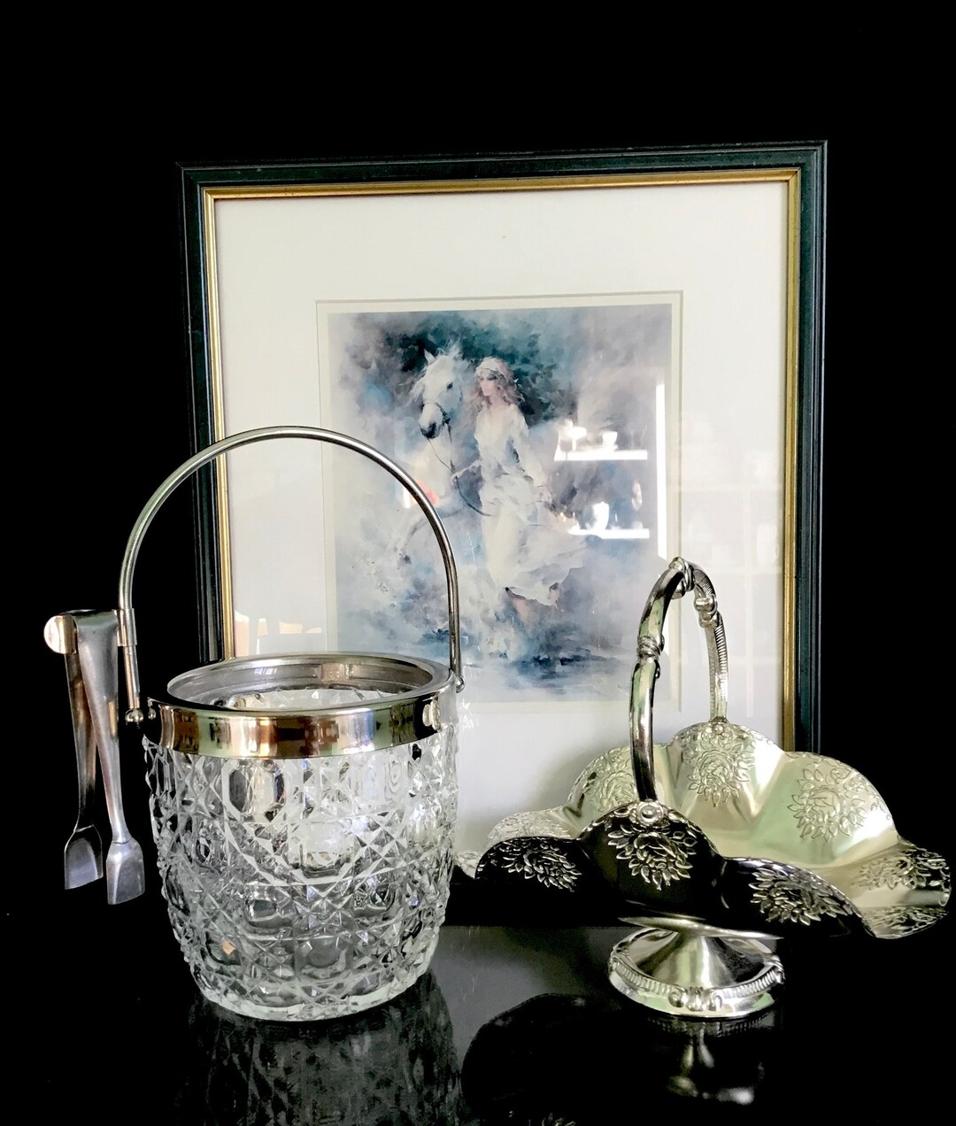 Vintage Crystal Ice Bucket With German Silverplated Bowl. - Etsy