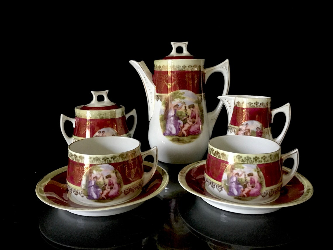 Bohemia Porcelain Antique Tea Set Tete-a-tete Porcelain. | Etsy
