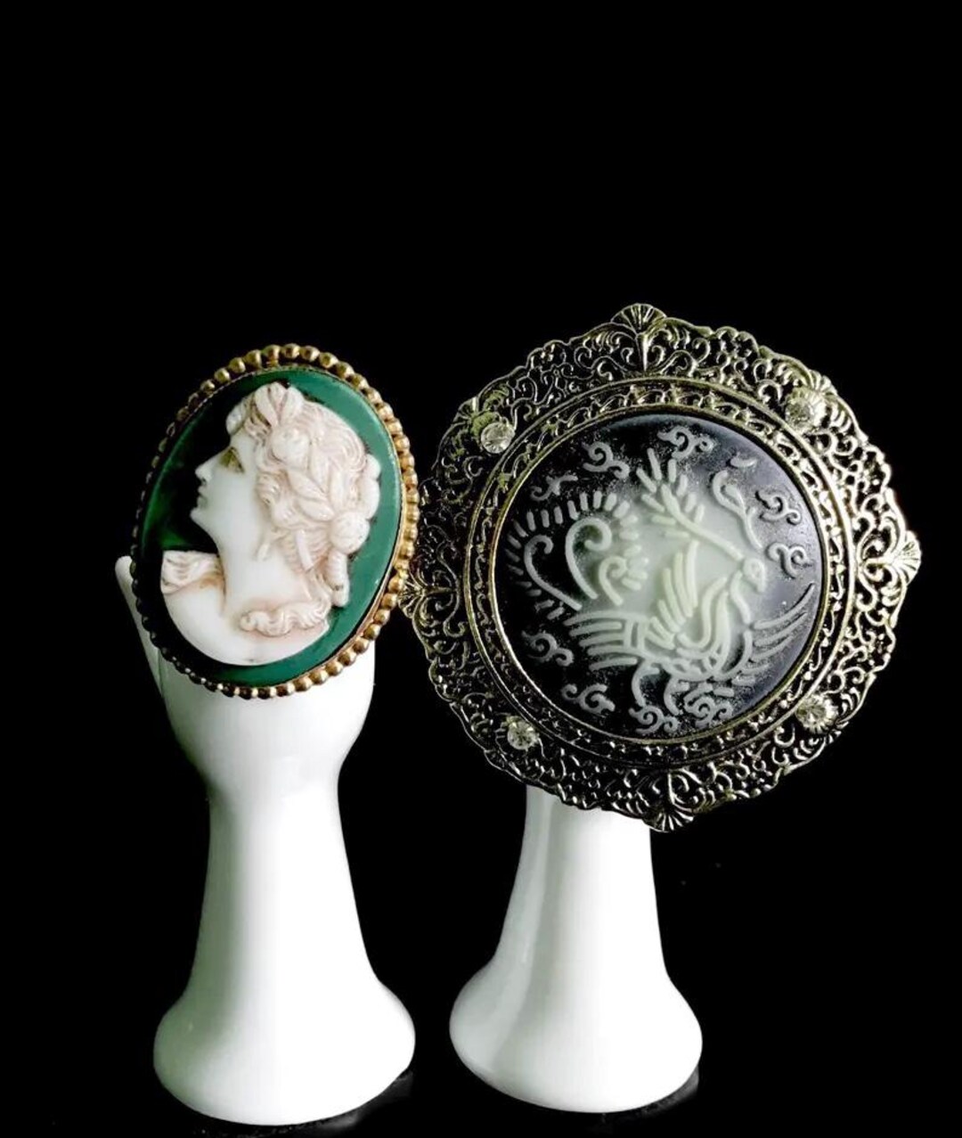 Art Nouveau Czecho- Slovakia Antique Brooch Cameo Vintage Brooch Cameo ...