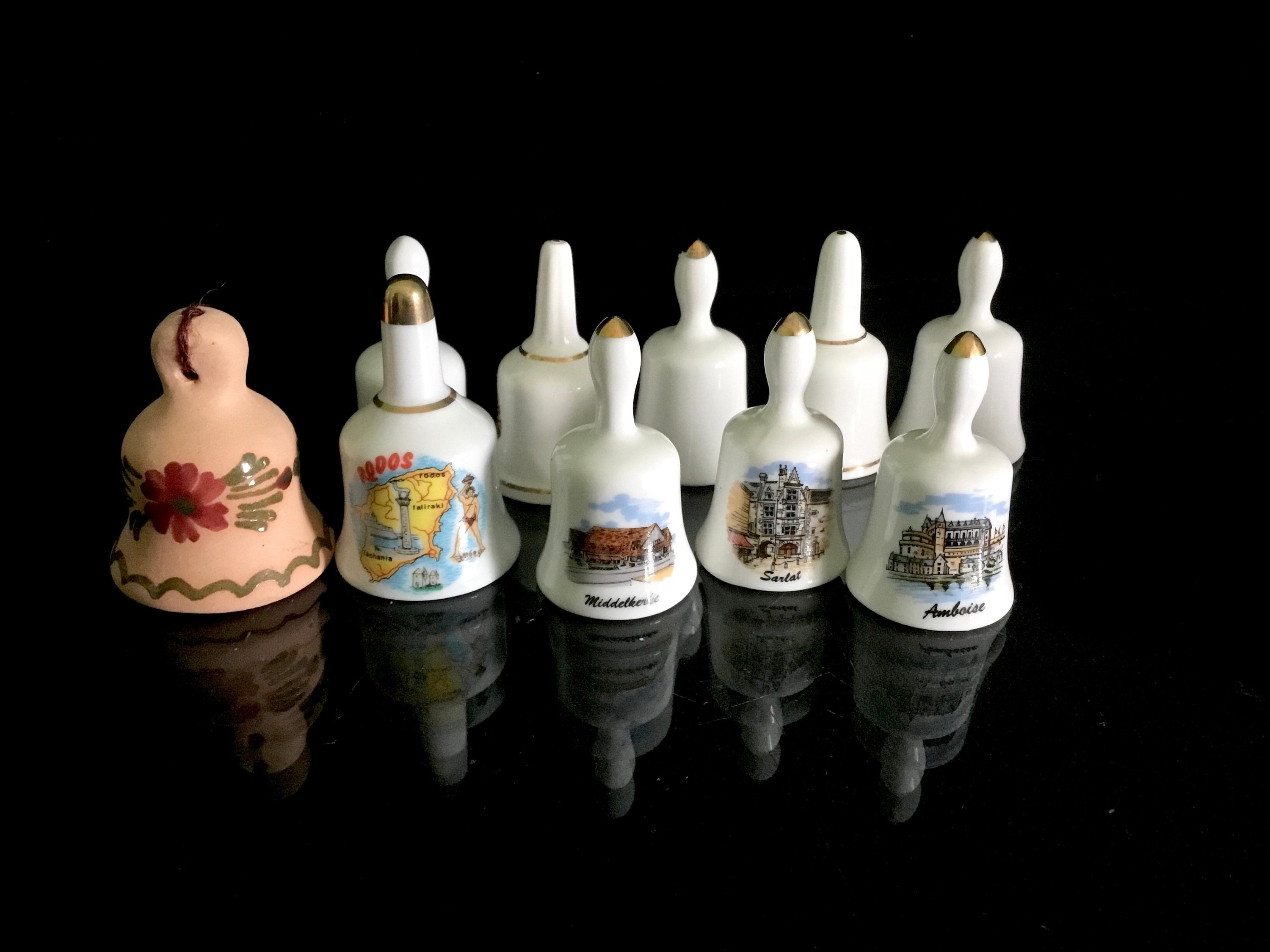 Vintage collection of miniature porcelain bells | Etsy