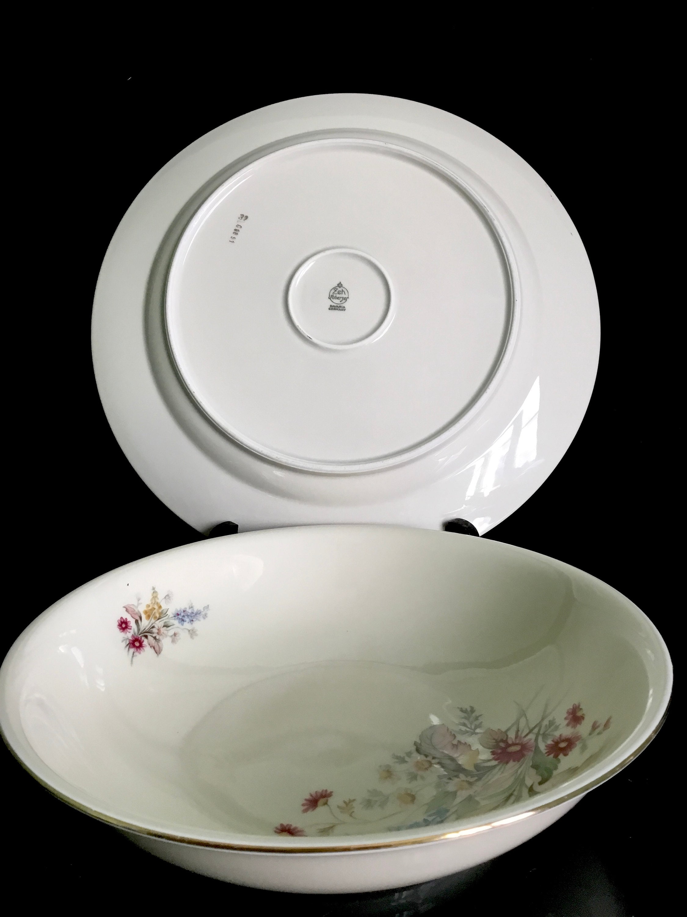 German Porcelain Zeh Scherzer Bavaria Vintage Floral Set Dinner .rare ...