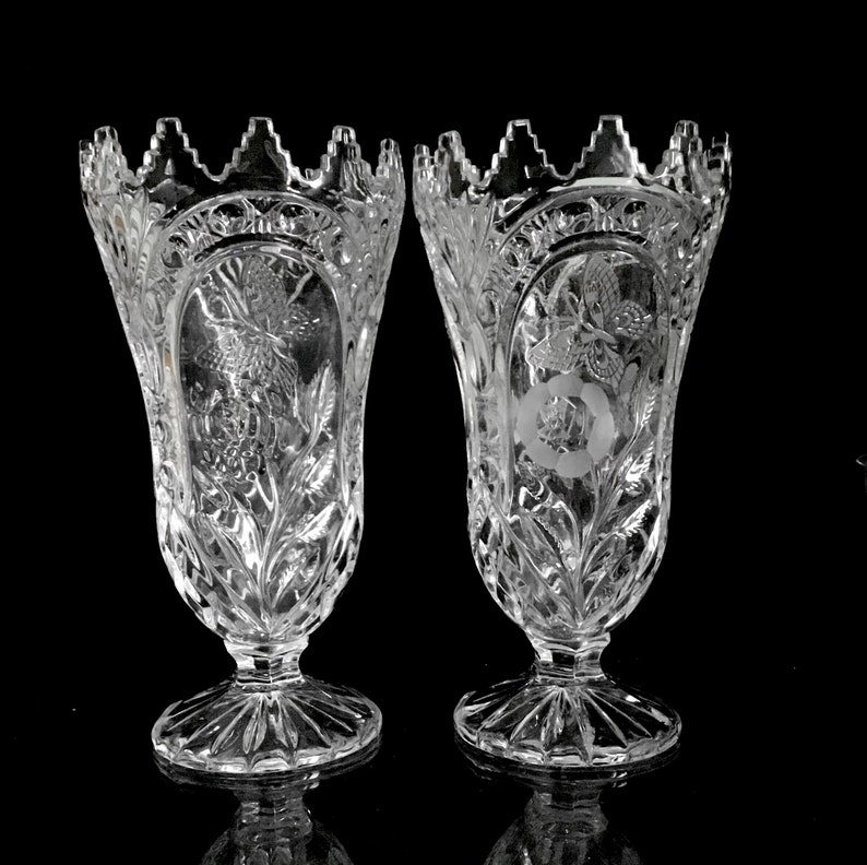 Italian Crystal Beautiful Crystal Vase With Decoration of - Etsy