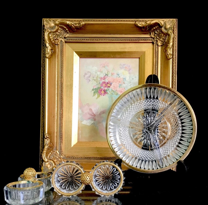 Vintage Crystal Italian Crystal Plate and Bowls - Etsy