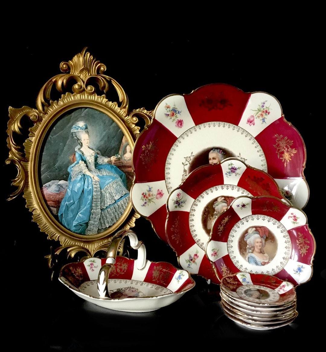 Zeh Scherzer Bavaria Porcelain Antique Set Dessert Plate With Portrait ...