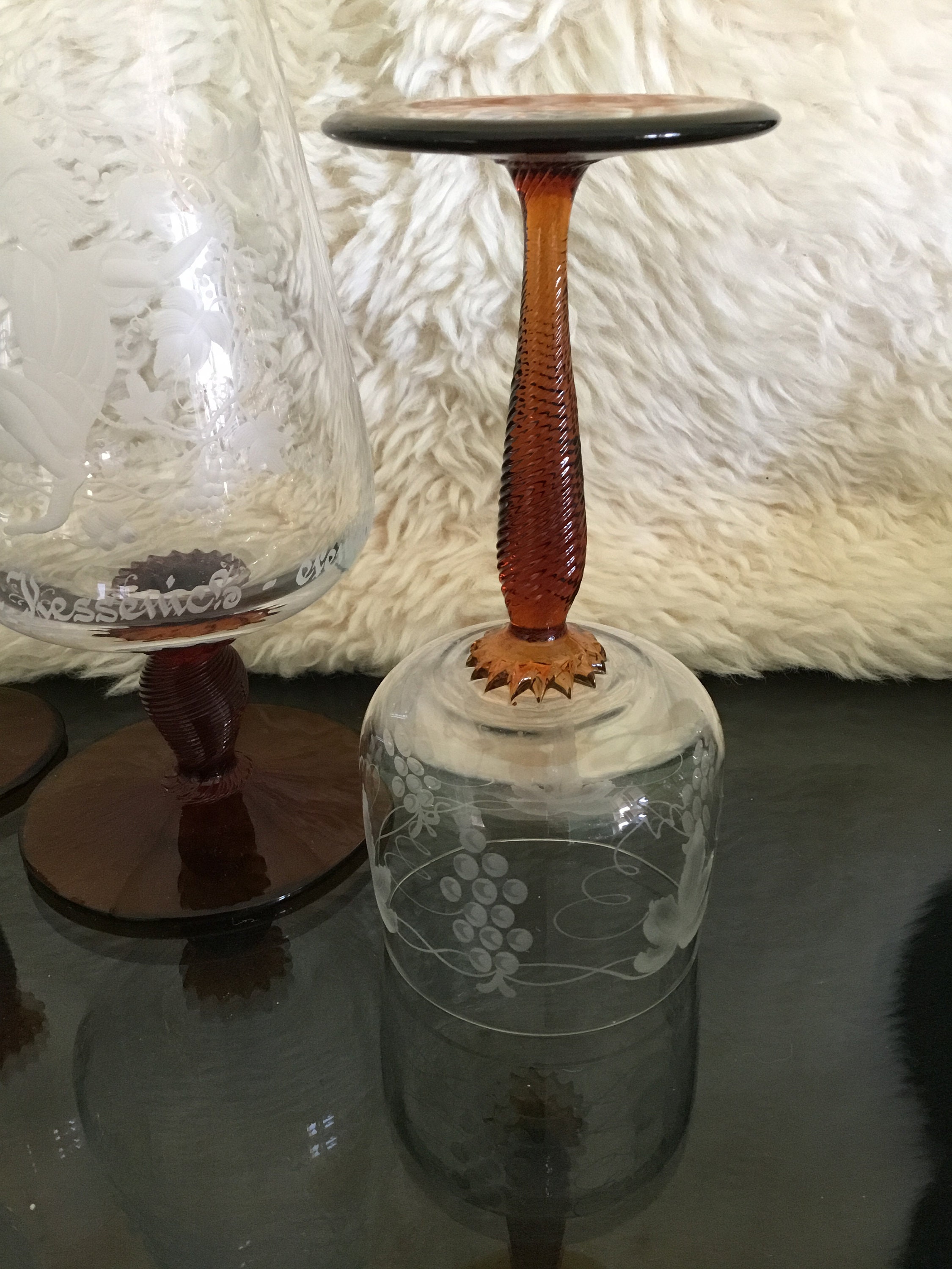 German Crystal Art Glass Vintage Bottle and Cups | Etsy