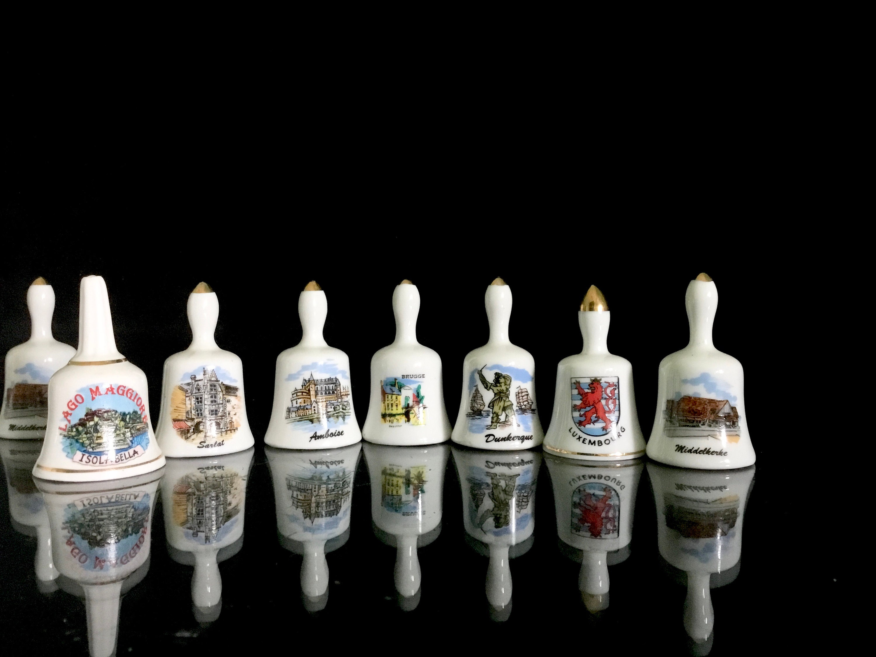 Vintage collection of miniature porcelain bells | Etsy