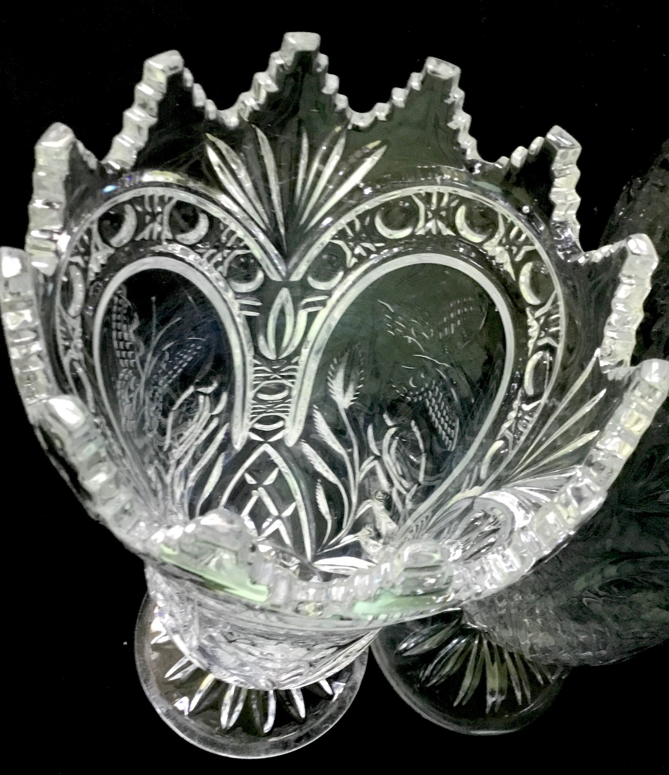 Italian Crystal Beautiful Crystal Vase With Decoration of | Etsy