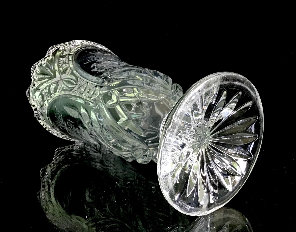 Italian Crystal Beautiful Crystal Vase With Decoration of | Etsy
