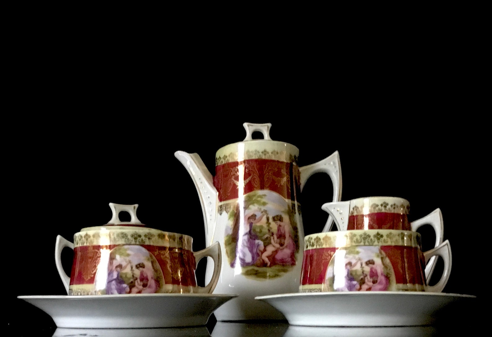 Bohemia Porcelain Antique Tea Set Tete-a-tete Porcelain. | Etsy