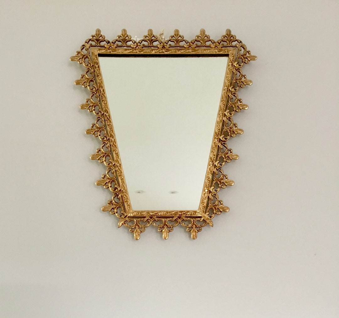 Art Deco Vintage Italian Trapeze Mirror With Brass Frame - Etsy